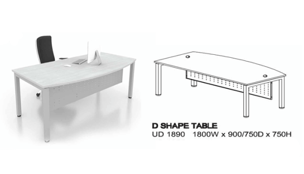 U Series D Shape Work Table c/w Matrix U Leg - Superior Office Solutions