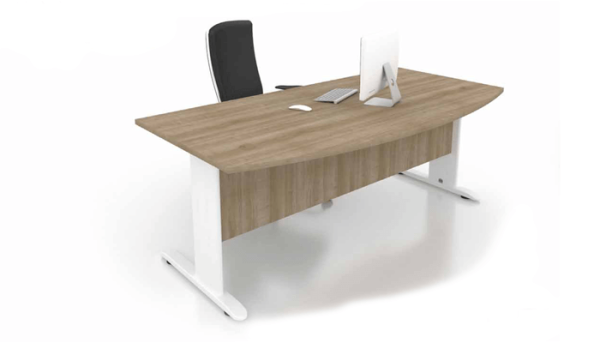 M Series D Shape Work Table c/w J Leg & Wooden Modesty - Superior ...