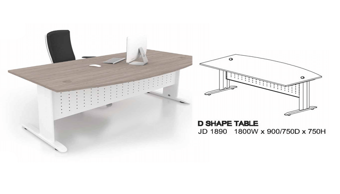 J Series D Shape Work Table c/w J Cantilever Leg - Superior Office ...