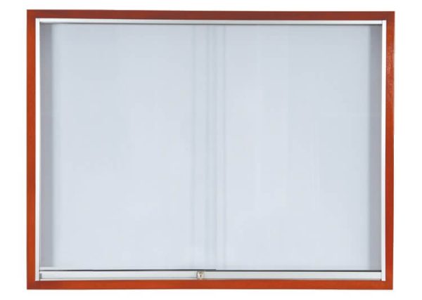 Wooden Frame Whiteboard Sliding Glass Cabinet - Superior Office Solutions