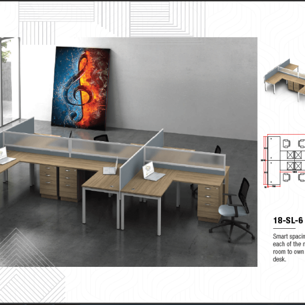 6-SR-6 (6 Seater Workstation) - Superior Office Solutions