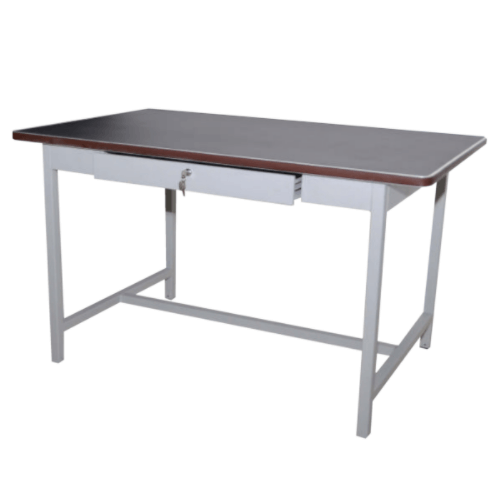 General Purpose Table with Centre Drawer (Black Linoleum Top ...